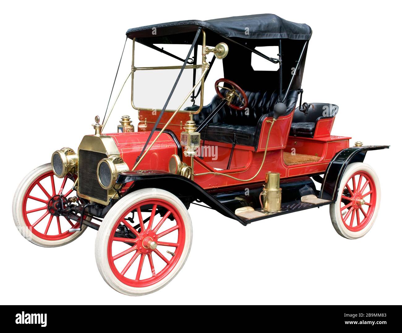 Antique Vintage Red Automobile Against White Stock Photo - Alamy