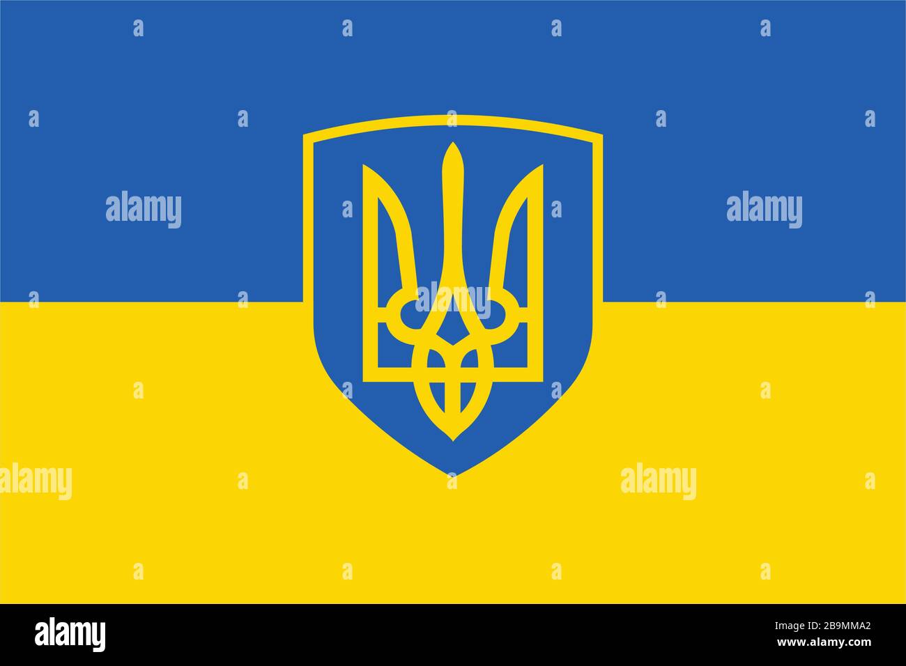 Tryzub. Trident. National Symbols of Ukraine in national colors. Stock ...