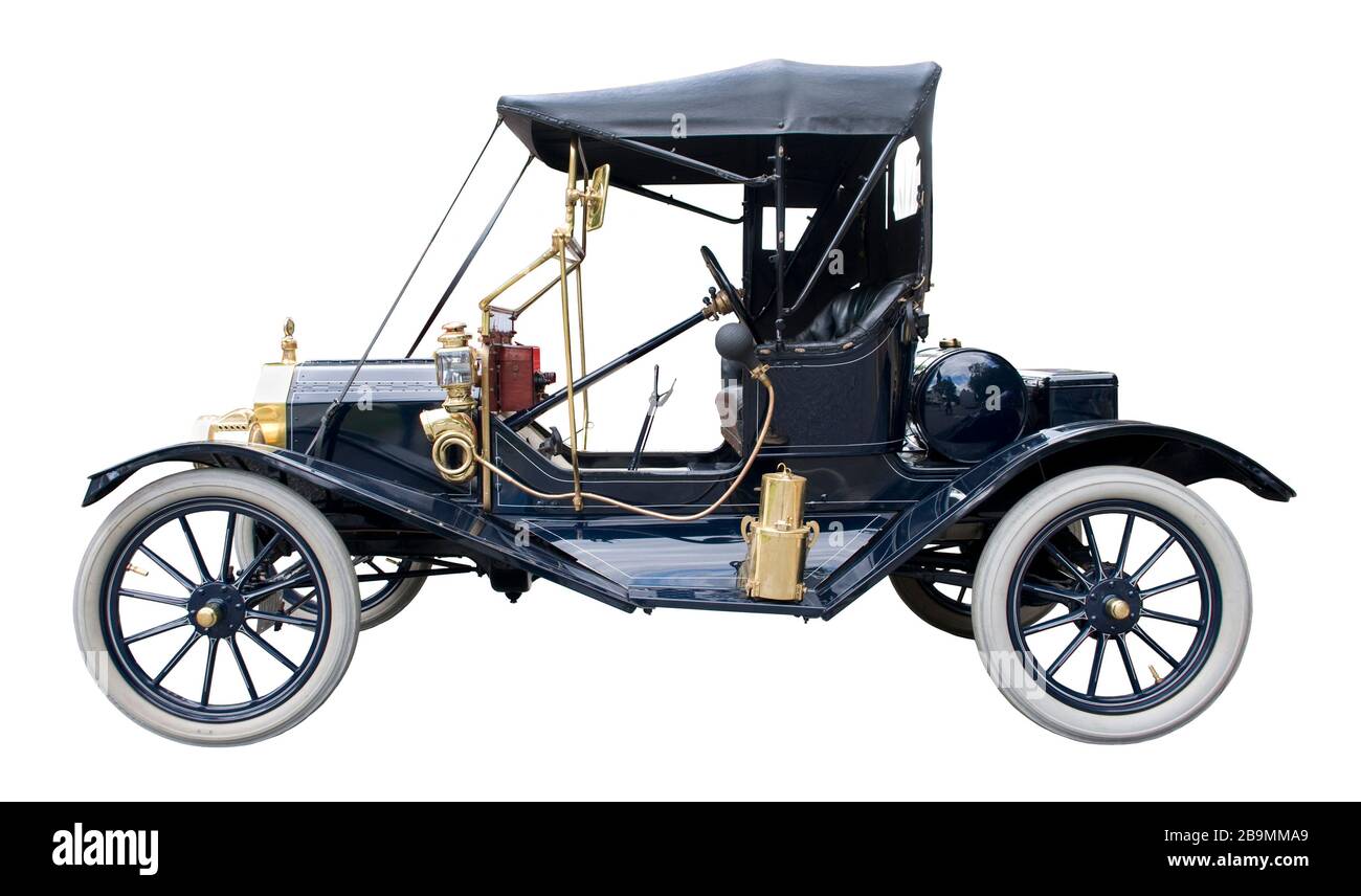 Vintage Ford Model T Automobile isolated against a white background ...