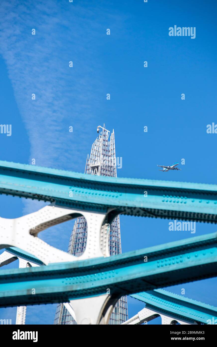 Airplane Landing On City Centre Airport High Resolution Stock ...
