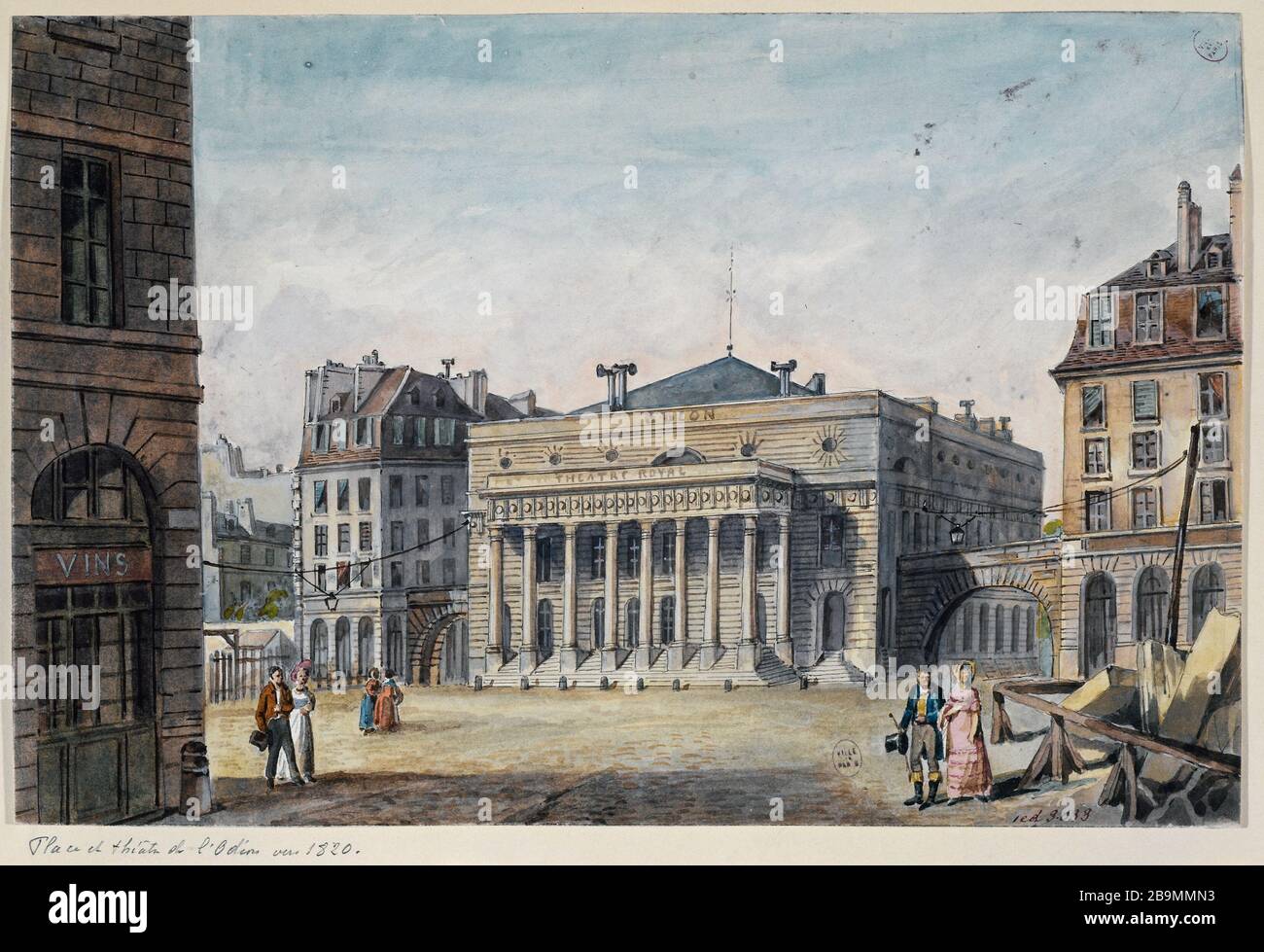 Place and the Odeon Theater in 1820 "Place et théâtre de l'Odéon en ...