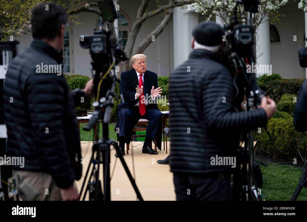 United States President Donald J. Trump participates in a Fox News ...