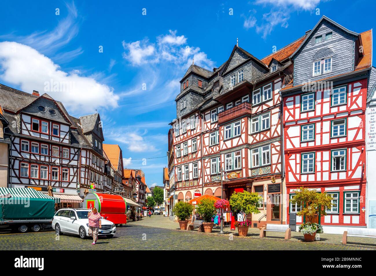 Market place in Butzbach, Germany Stock Photo - Alamy