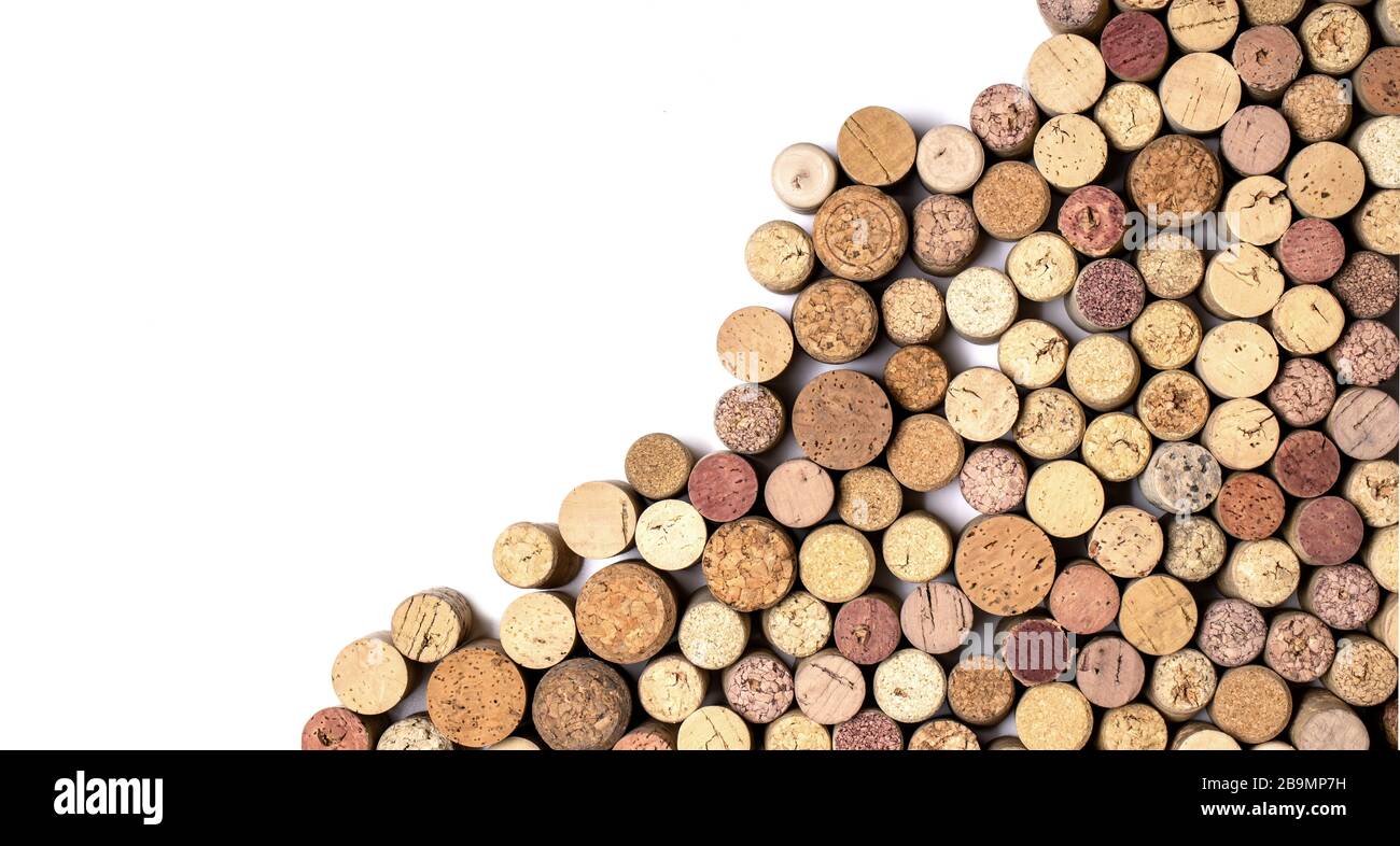 background of wine corks isolated on white Stock Photo - Alamy
