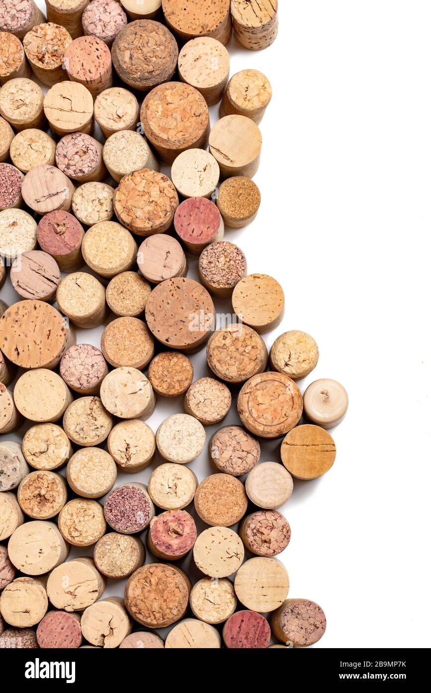background of wine corks isolated on white Stock Photo - Alamy