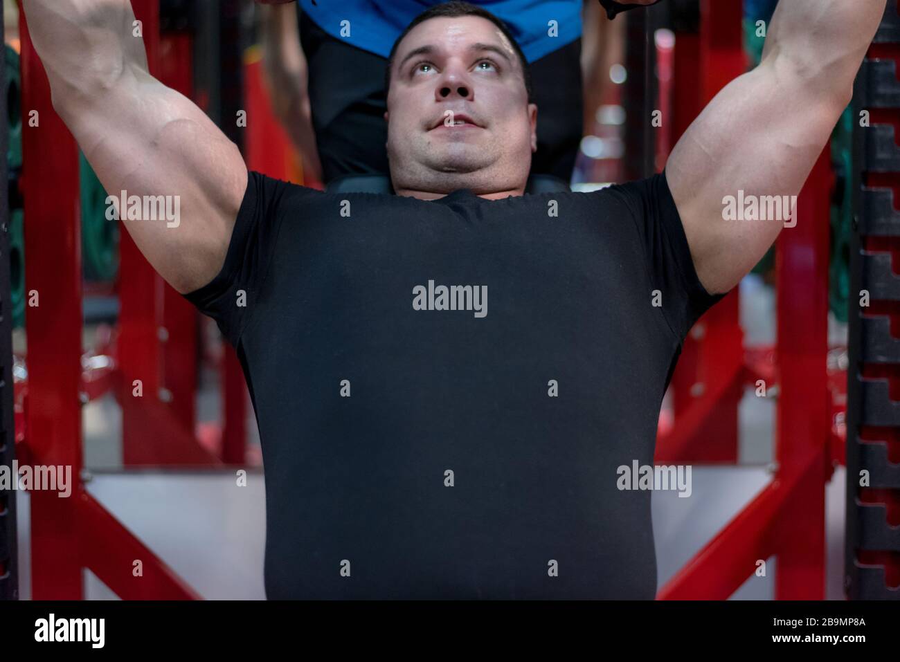 Bodybuilding Motivation. Two Bodybuilders Train Together at the Gym ...