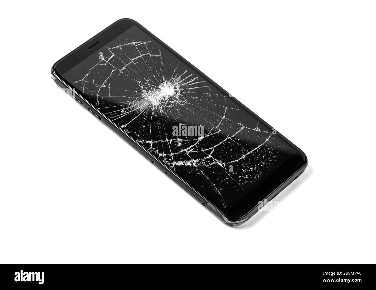 Mobile smartphone with broken screen isolated on white Stock Photo - Alamy
