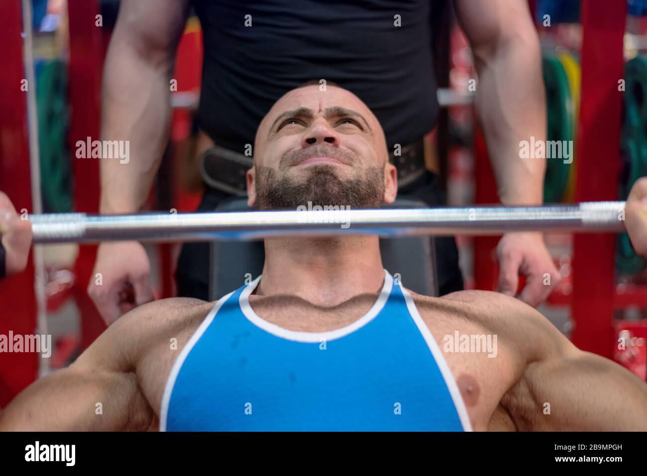 Bodybuilding Motivation. Two Bodybuilders Train Together at the Gym ...