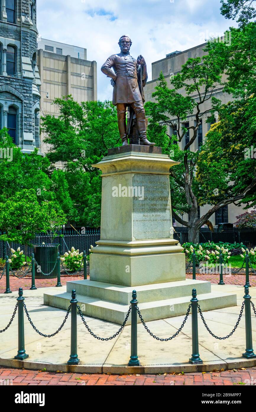 Thomas J Jackson monument memorial at Richmond Virginia the capitol ...