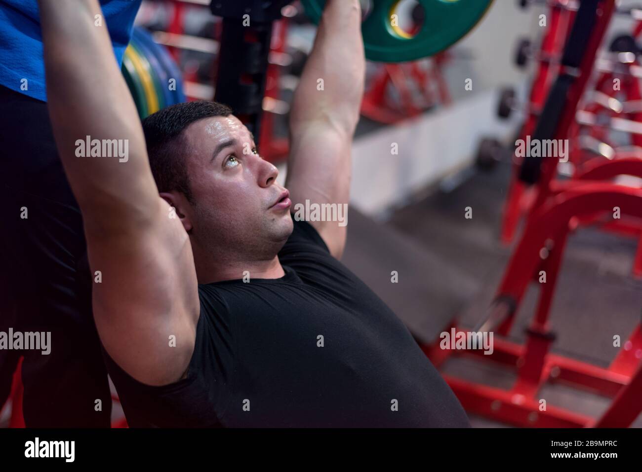 Bodybuilding Motivation. Two Bodybuilders Train Together at the Gym ...