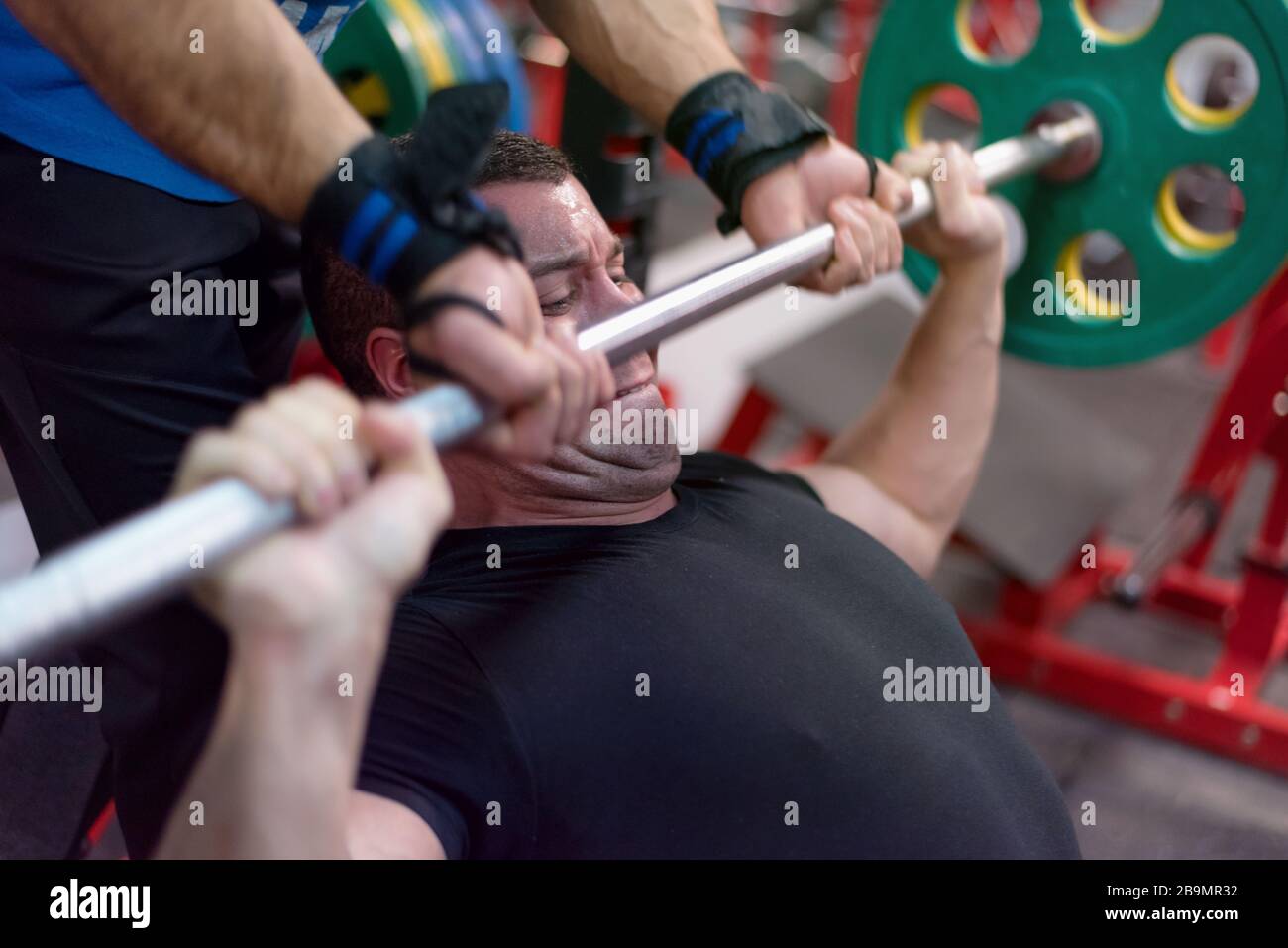 Bodybuilding Motivation. Two Bodybuilders Train Together at the Gym ...