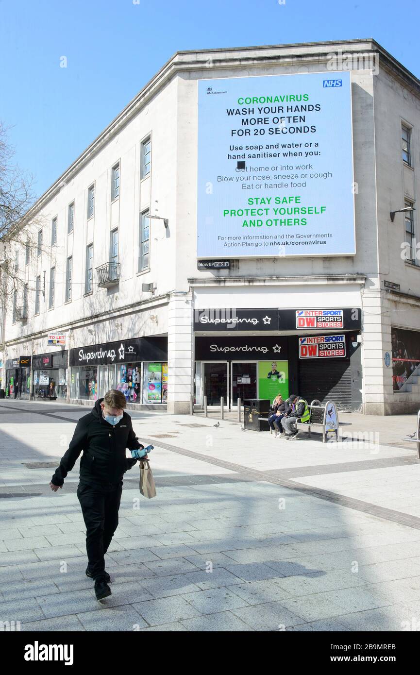 Cardiff, South Wales, UK. 24th Mar, 2020. Cardiff the morning after ...