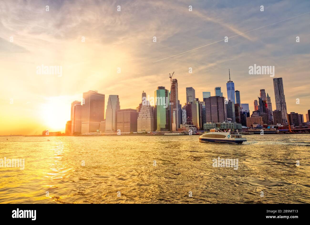 New York Manhattan sunset view Stock Photo - Alamy