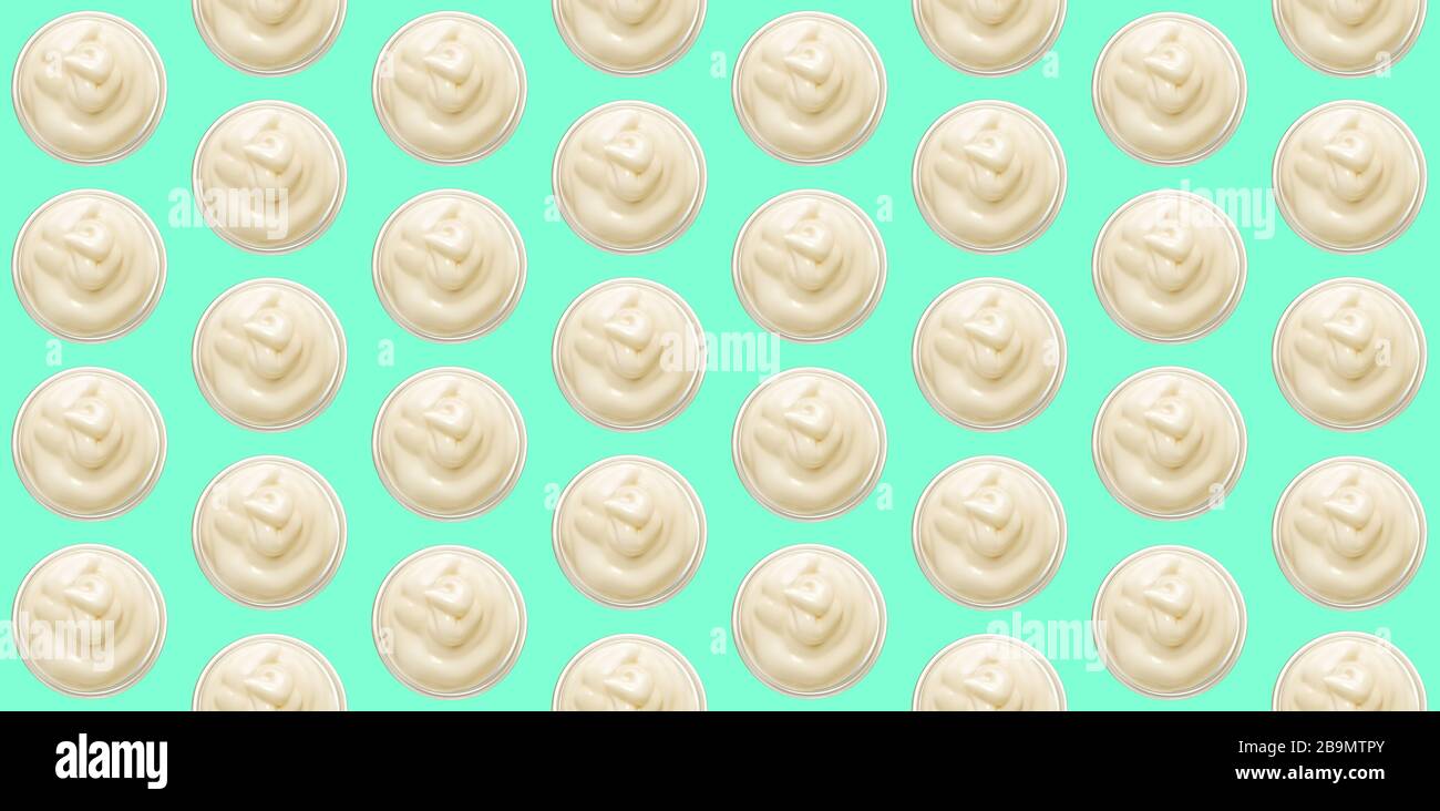 Mayonnaise pattern background. Multiple repeated Element mayonnaise in ...