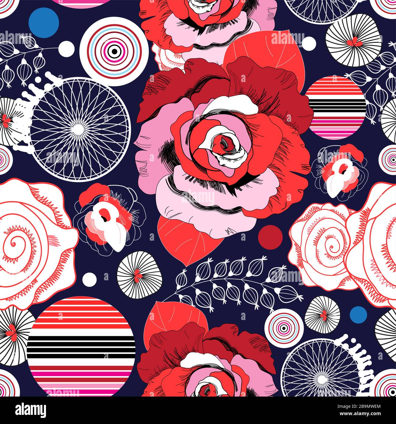 Different colored roses Stock Vector Images - Alamy