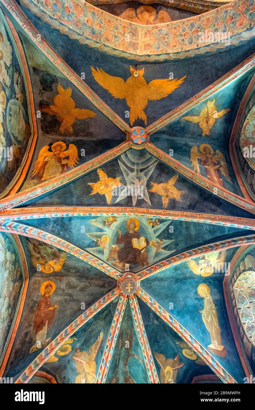 Lublin, Lubelskie / Poland - 2019/08/18: Medieval frescoes and ...