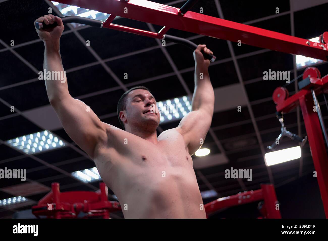 Hard Core Bodybuilding. Muscular athletic bodybuilder fitness model ...