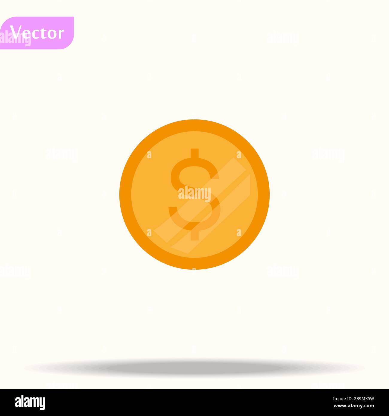 Vector money Icon. Payment system. Coins and Dollar cent Sign isolated ...