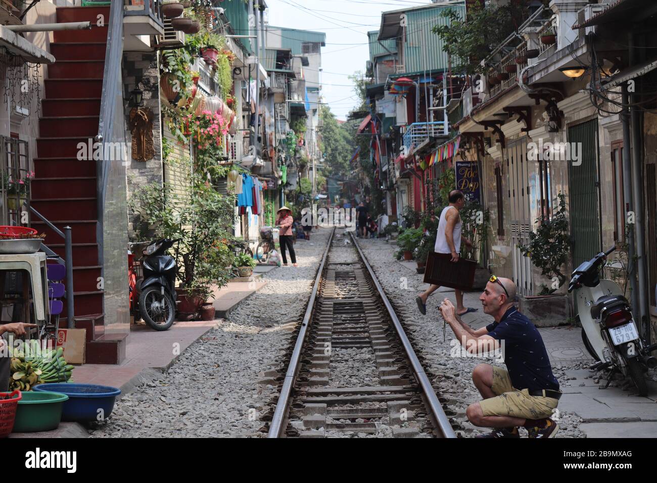 Hanoi’s train street hi-res stock photography and images - Alamy