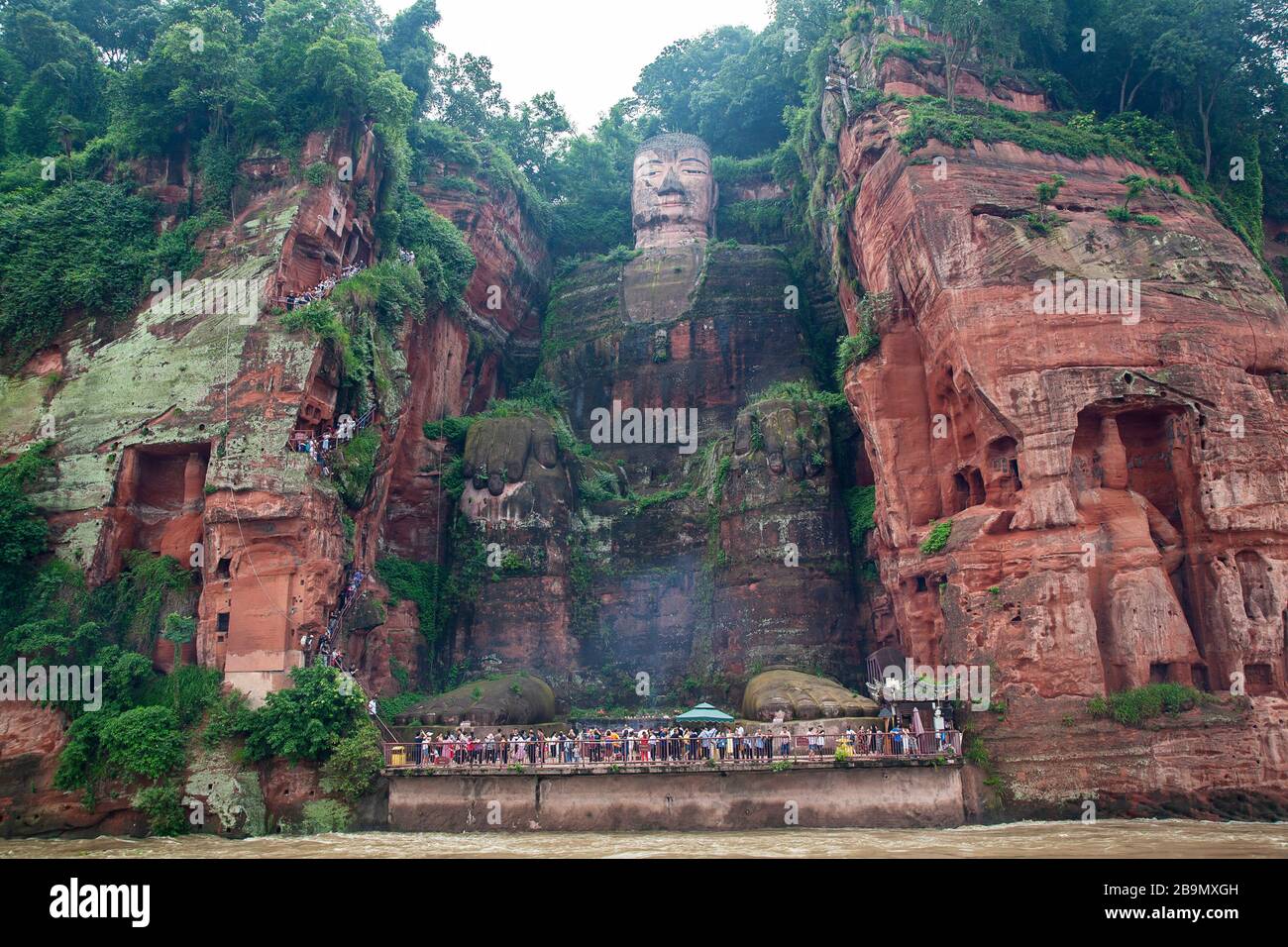 Leshan Giant Buddha located at the Lingyun Mountain’s Qifeng Peak ...