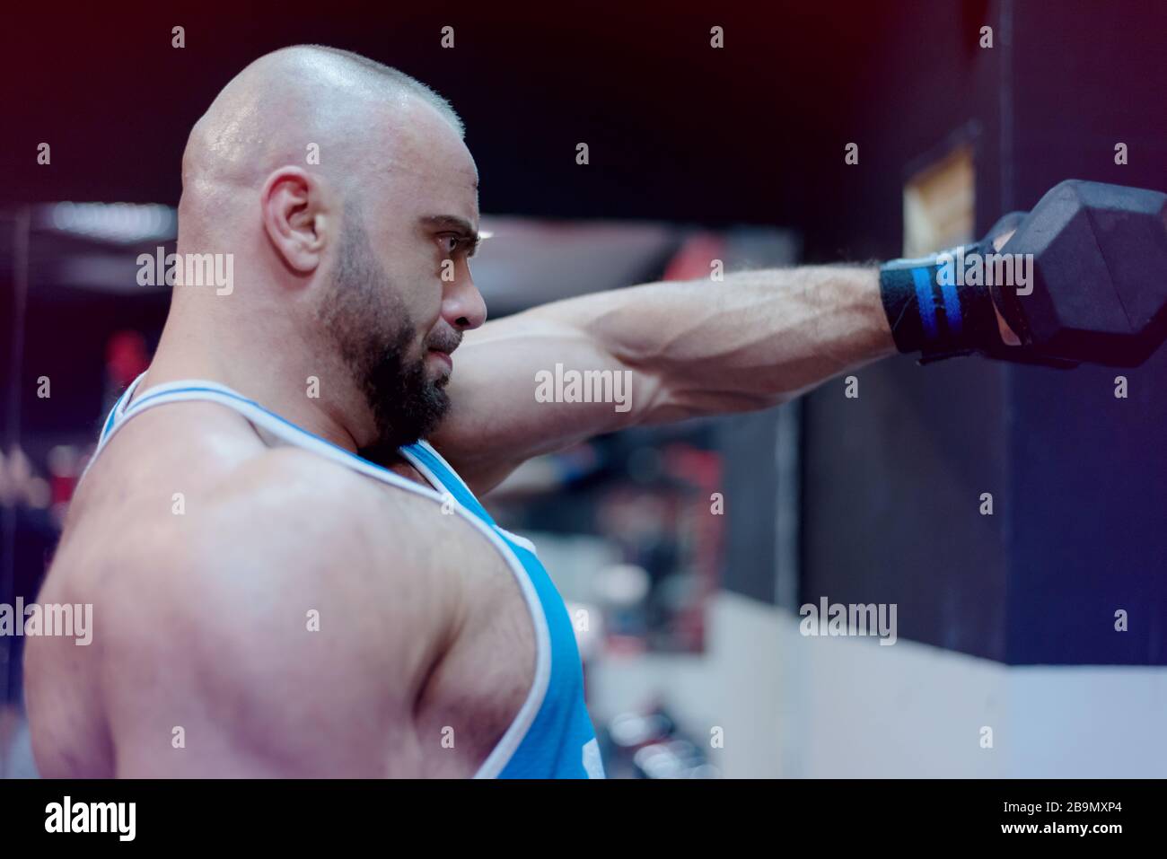 Hard Core Bodybuilding. Muscular athletic bodybuilder fitness model ...