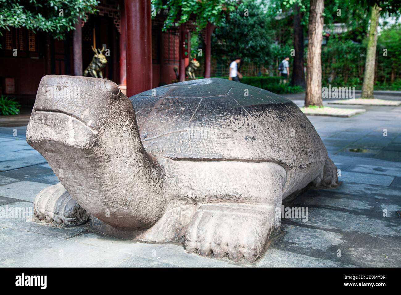 Large stone turtle carving at Qingyang Palace Buddhist Temple Wenshu ...