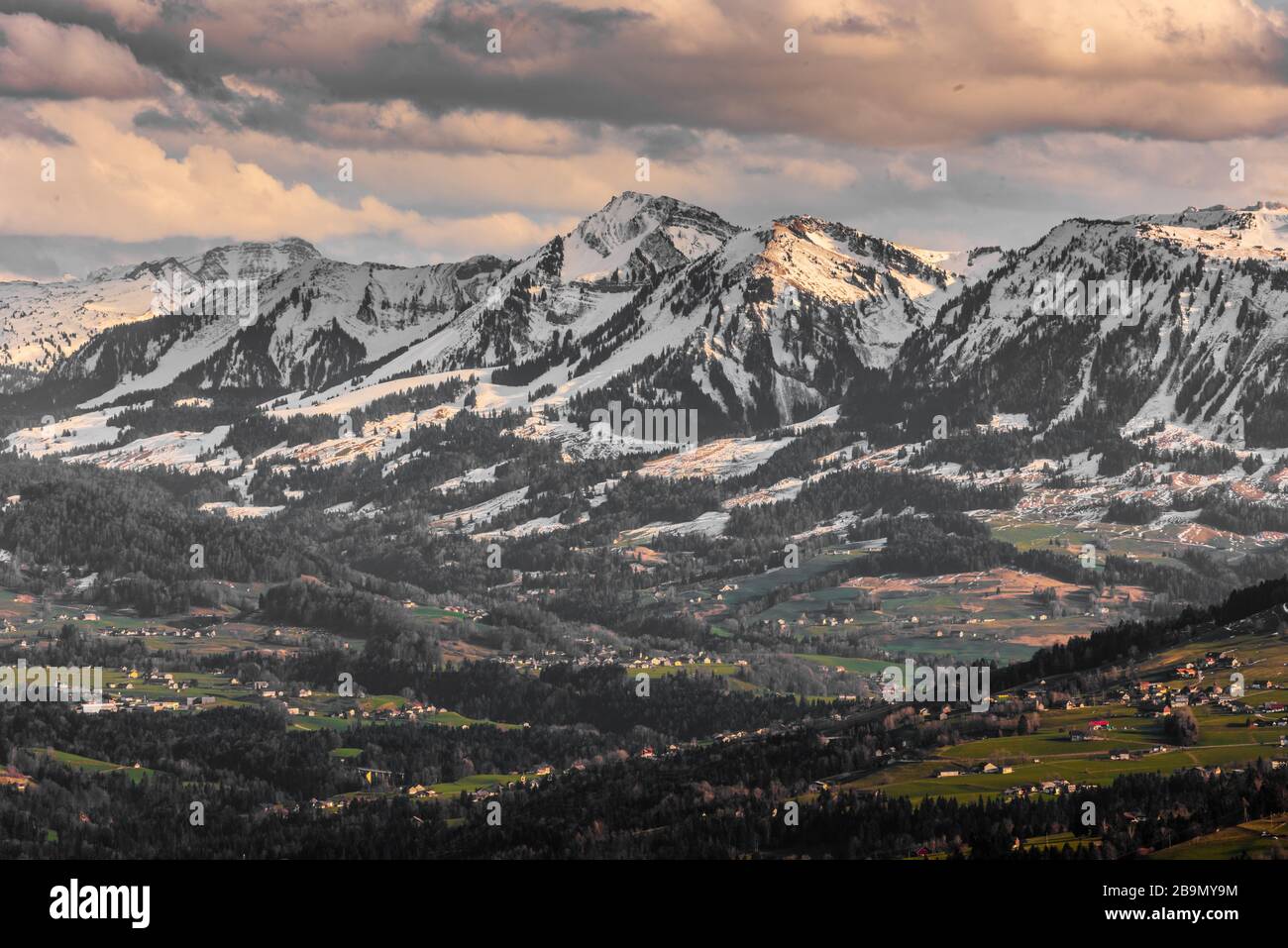 Landscape view of the Alps mountain range Stock Photo - Alamy