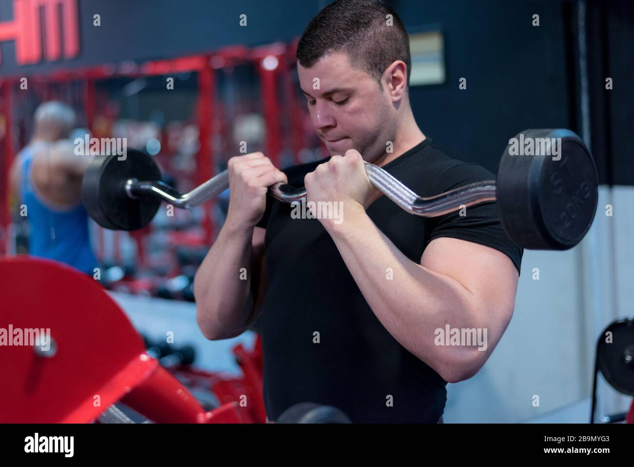 Hard Core Bodybuilding. Muscular athletic bodybuilder fitness model ...