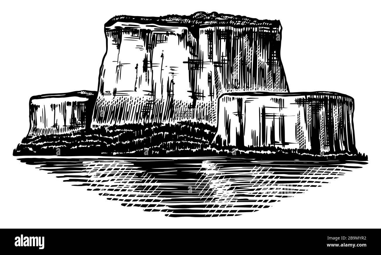 Mount Roraima in South America. Mountains peaks, vintage rock, old ...