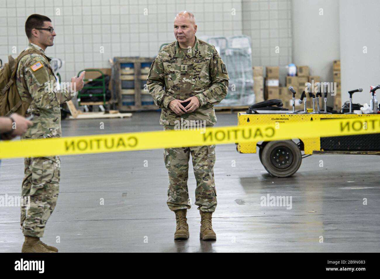 New York, USA. 24th Mar, 2020. Major General Raymond Shields (Center ...