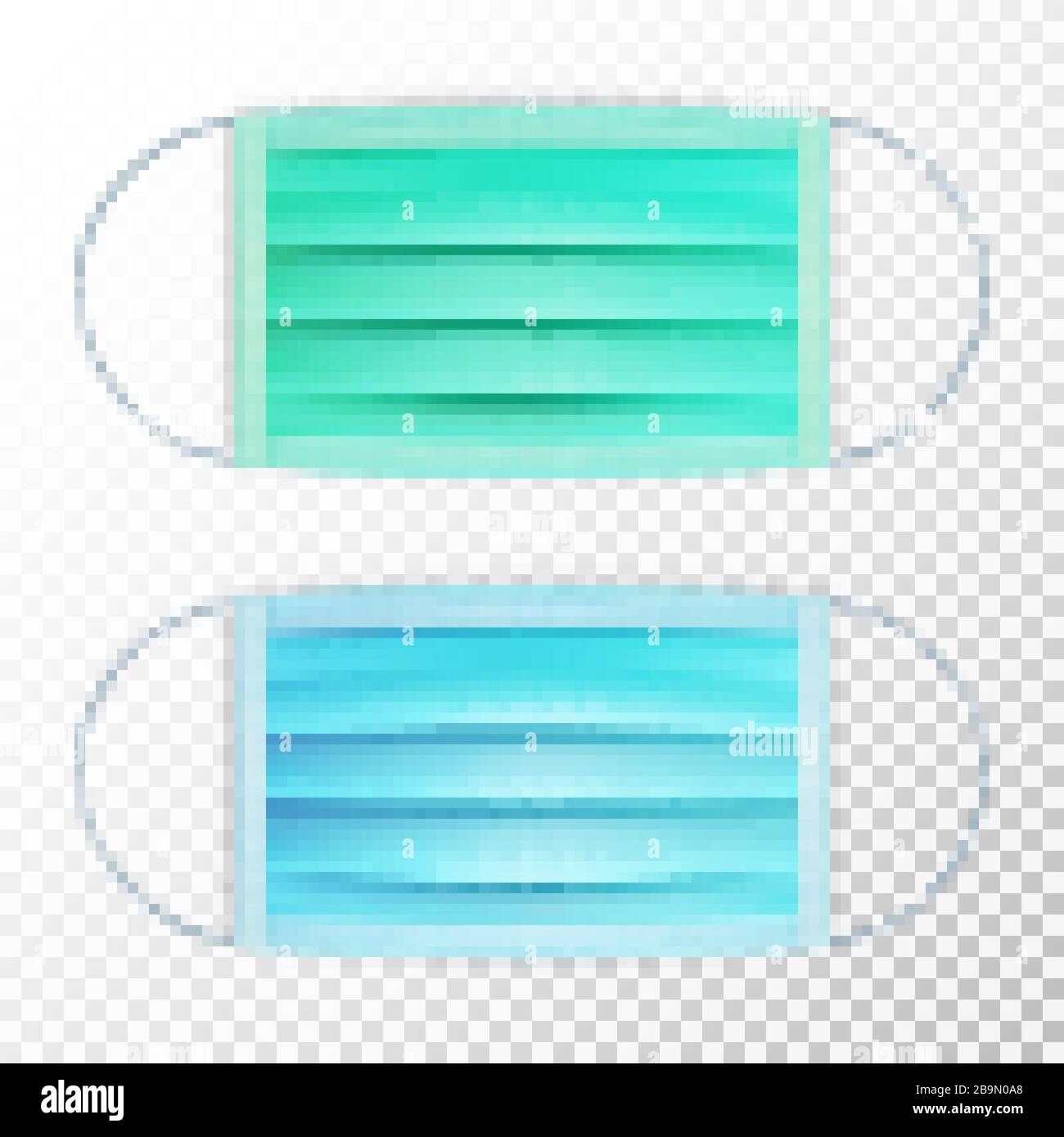 Realistic medical respiratory mask. Face-guard, protective mask against ...