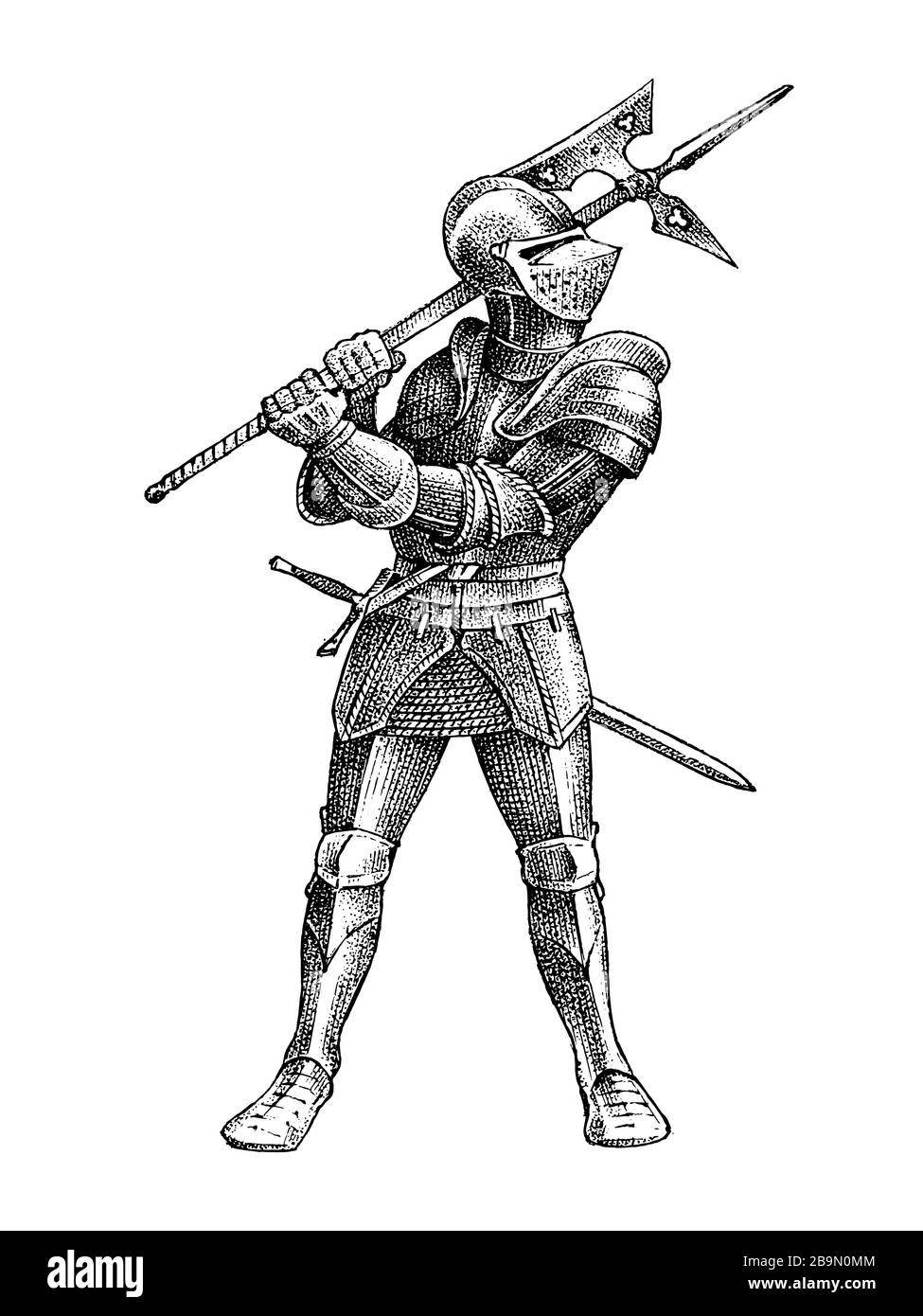 Medieval armed knight. Historical ancient military character. Prince ...