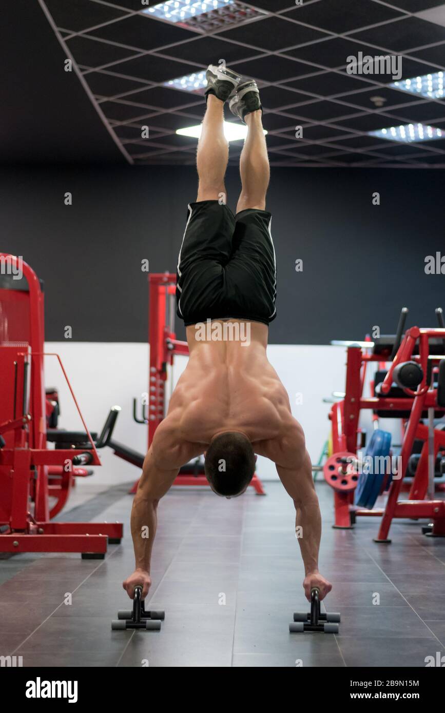 Hard Core Bodybuilding. Muscular athletic bodybuilder fitness model ...