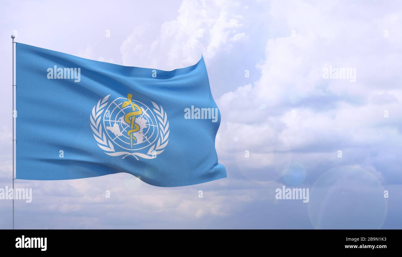 Background with flag of The World Health Organization WHO Stock Photo ...
