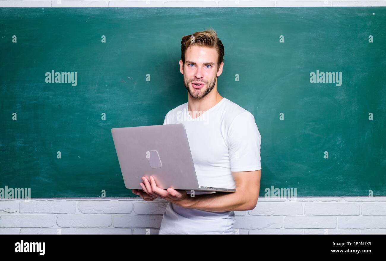 Business coach teaching online. modern education online. college ...