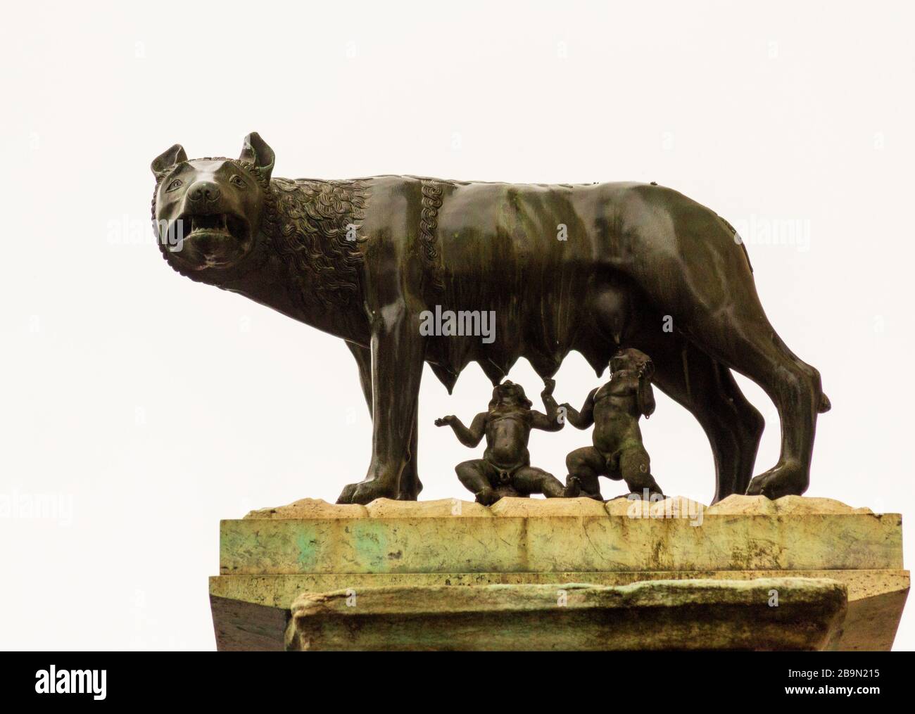 The Capitoline Wolf at Piazza Del Campidoglio on rainy day.Rome,Lazio ...