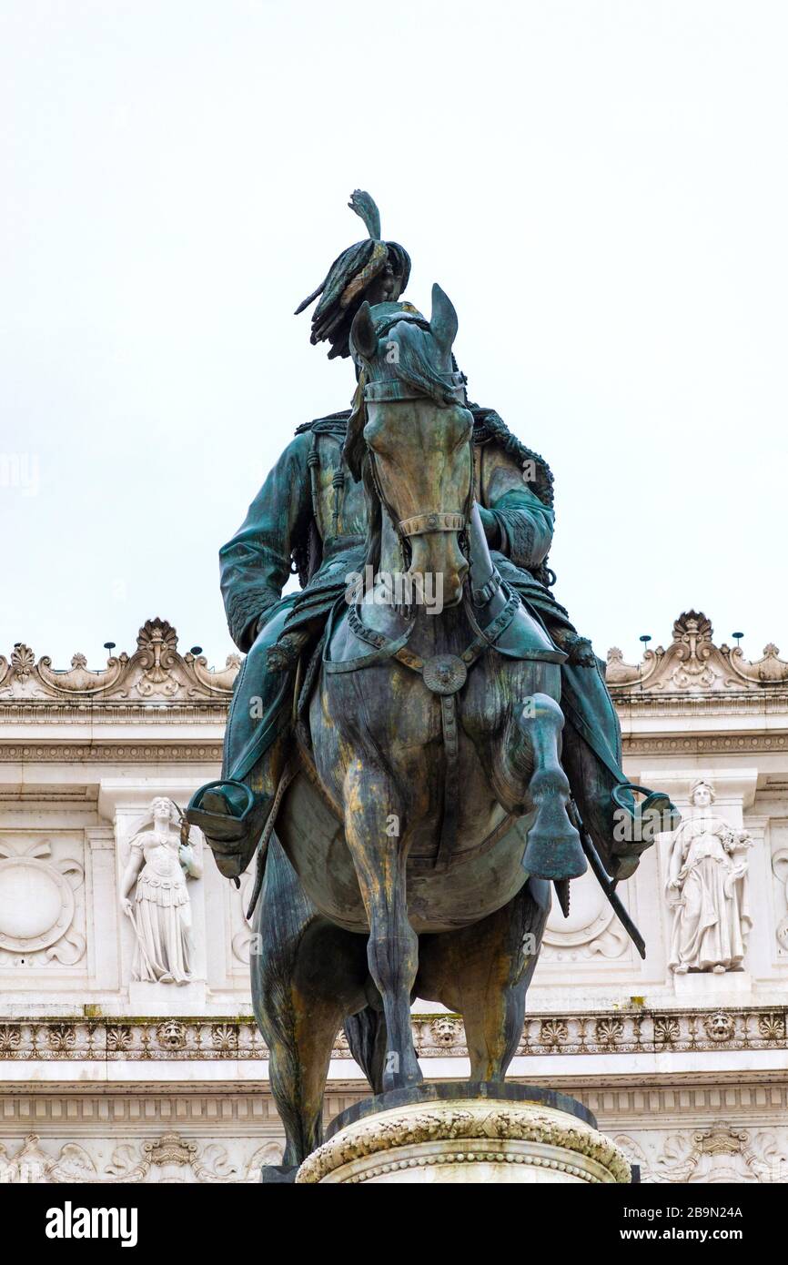 Equestrian statue of Vittorio Emanuele II of Savoia, first king of ...