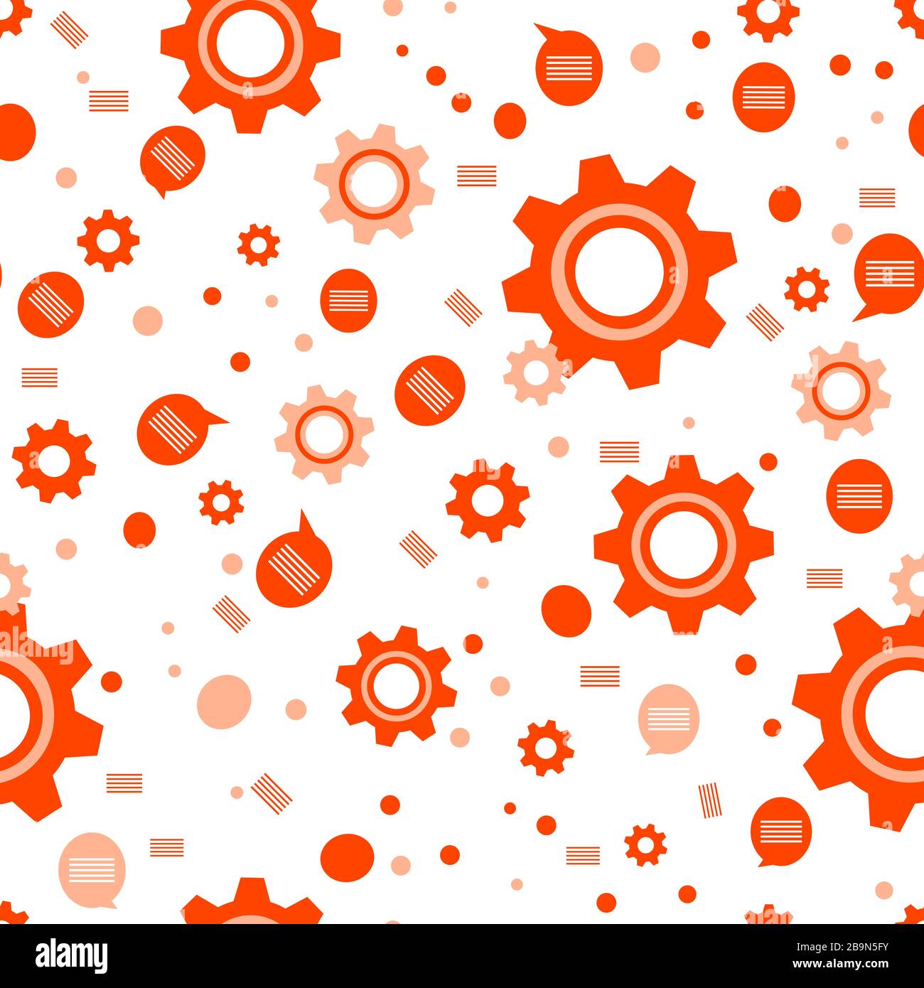 Vector industry seamless pattern Illustration with gear, cog wheel ...