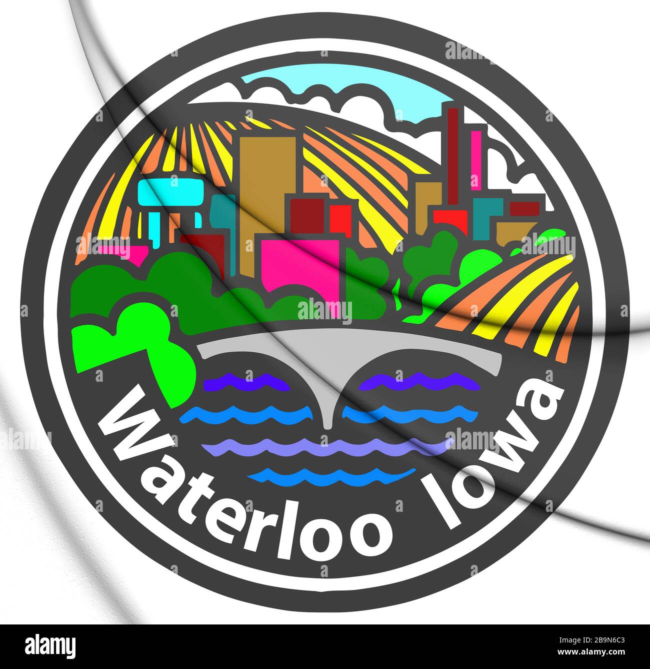 3D Seal of Waterloo (Iowa), USA. 3D Illustration Stock Photo - Alamy