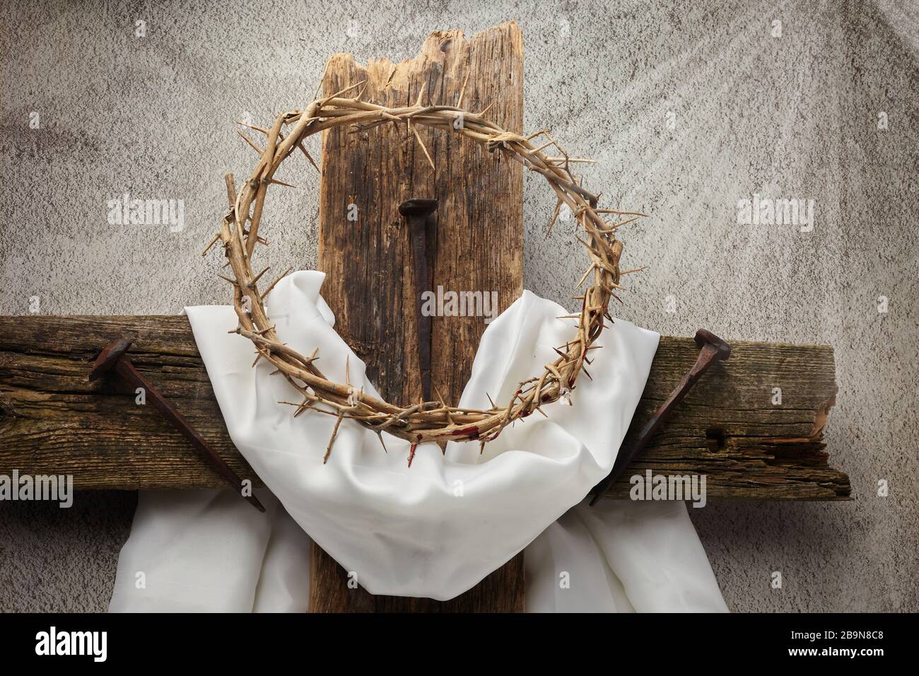 Crown Of Thorns And Cross Background