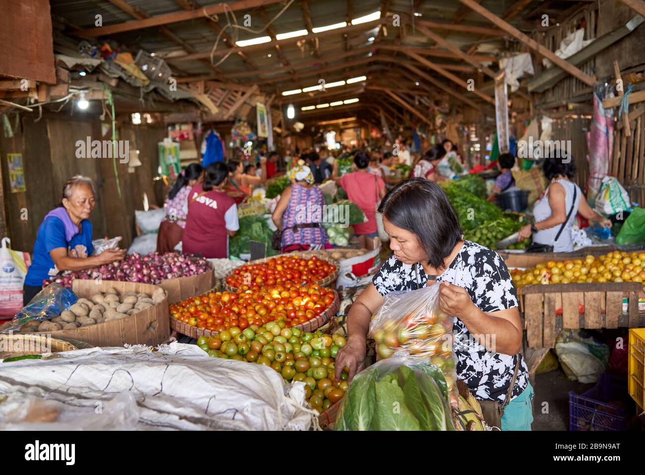 Fruit and vegetables stalls of the Carbon public market Stock Photo - Alamy