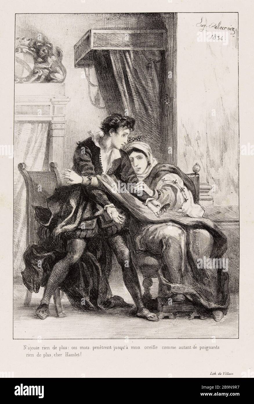 Hamlet and Queen (Delteil 112) Eugène Delacroix (1798-1863). Hamlet et ...