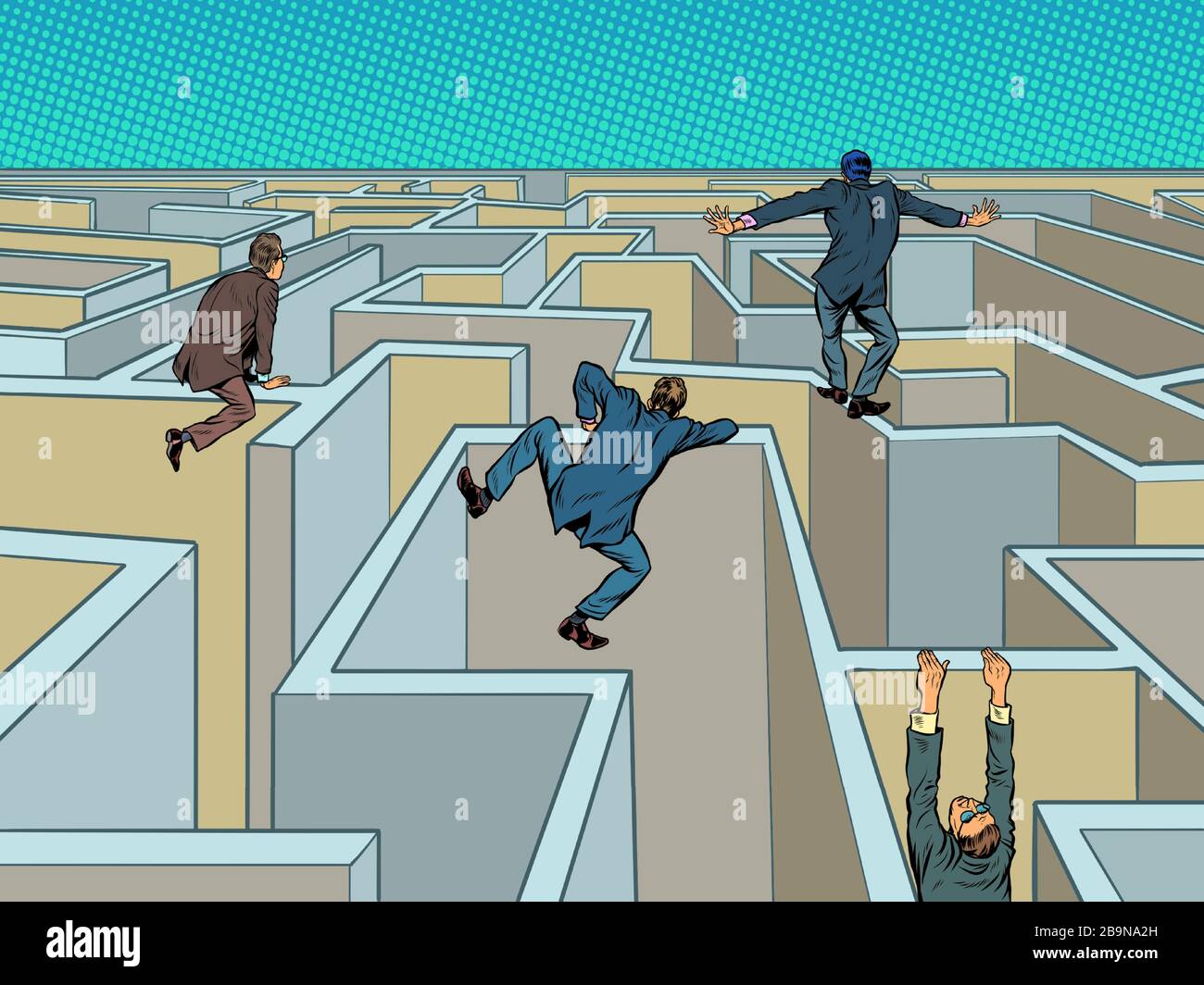 Competition, who will be the first to pass the maze Stock Vector Image ...