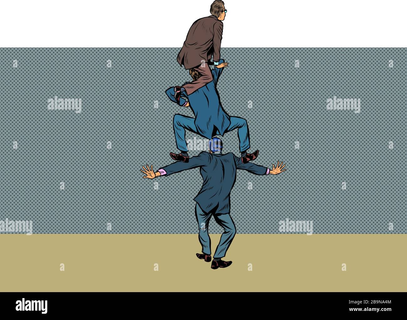 Businessman climbing over wall Stock Vector Images - Alamy