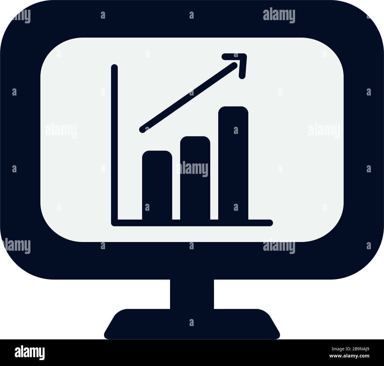 Workflow bars inside computer silhouette style icon design, Infographic ...