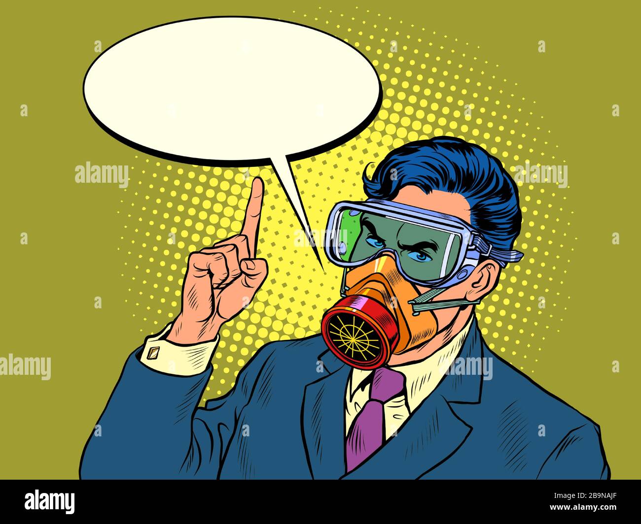 Quarantine epidemic. A politician or businessman warns of danger. Full ...