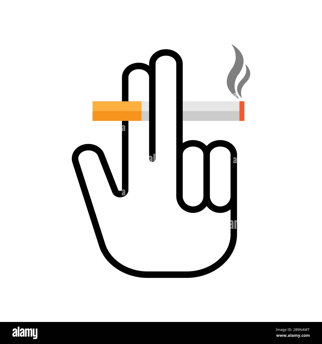 Cigarette with hand icon. Smoking area vector sign Stock Vector Image ...