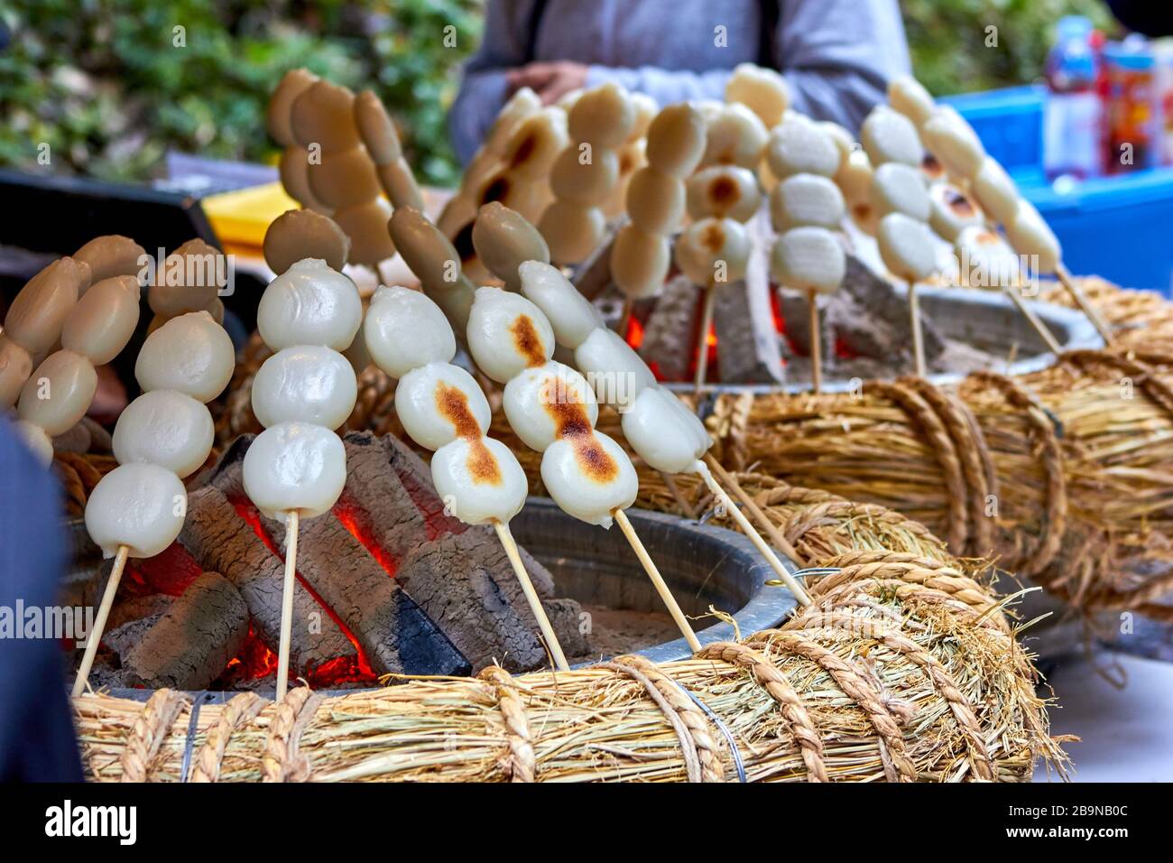 Traditional Japanese snack Dango is heating Stock Photo - Alamy