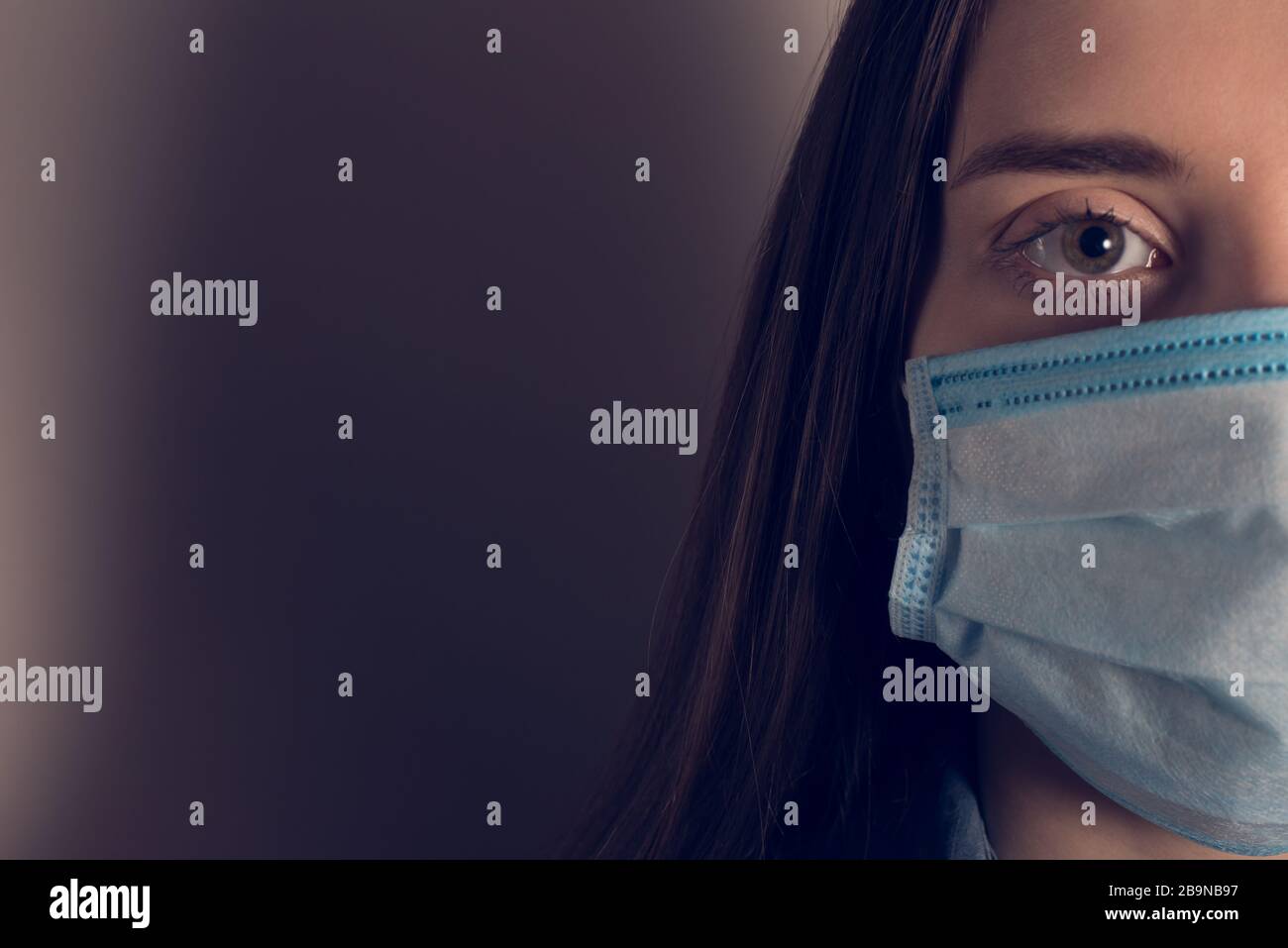 2019-ncov outbreak concept. Cropped close up photo portrait of ...