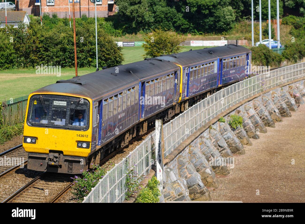 First Great Western Class 143 train passing Shaldon in Devon Stock ...